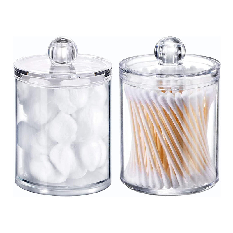 2 Pack Acrylic Cotton Swab Container – Wise Living NZ