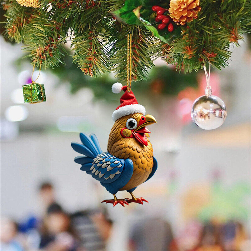 Chicken Rooster Hens Christmas Tree Decoration Thanksgiving Day Hangin ...