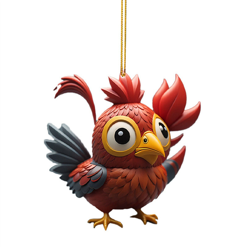 Chicken Rooster Hens Christmas Tree Decoration Thanksgiving Day Hangin ...
