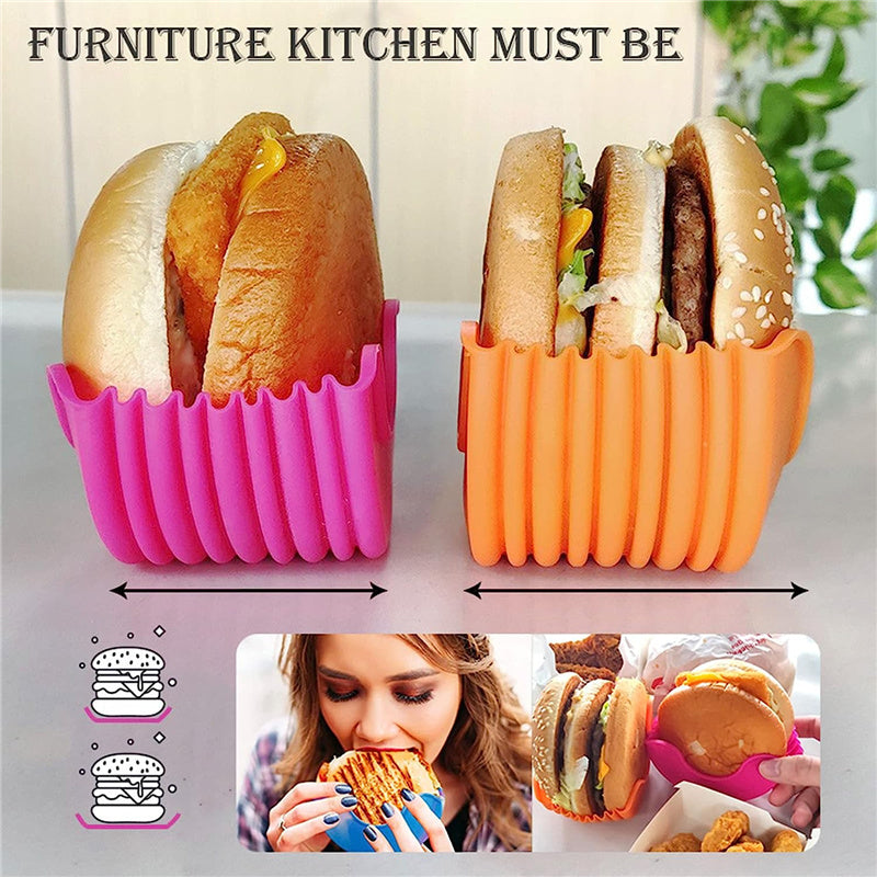 2 PCs Retractable Reusable Hamburger Sandwich Burger Holders – Wise Living