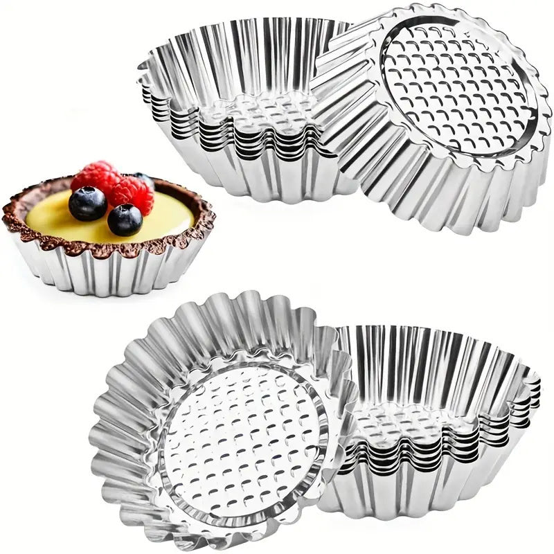 Stainless Steel Flower-Shaped Egg Tart Molds ﻿ – Wise Living NZ