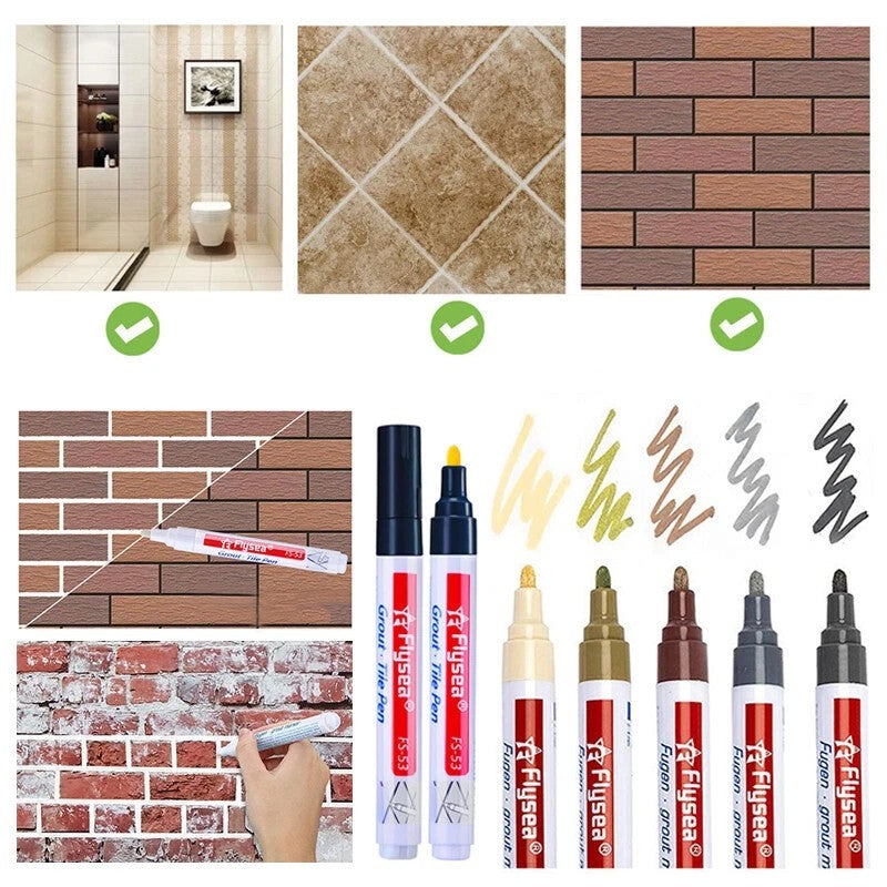 Tile Repair Pen Wall Gap Refill Agent Grout Refresher Marker Bathroom ...