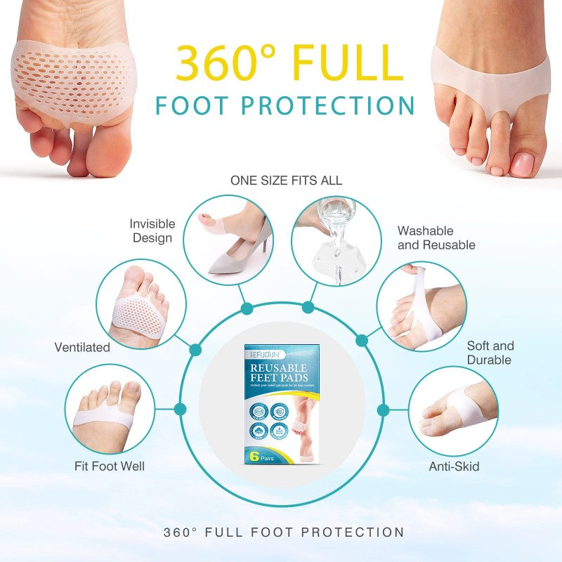 Reusable Gel Soft Foot Pads – Cushion Comfort & Pain Relief – Wise ...