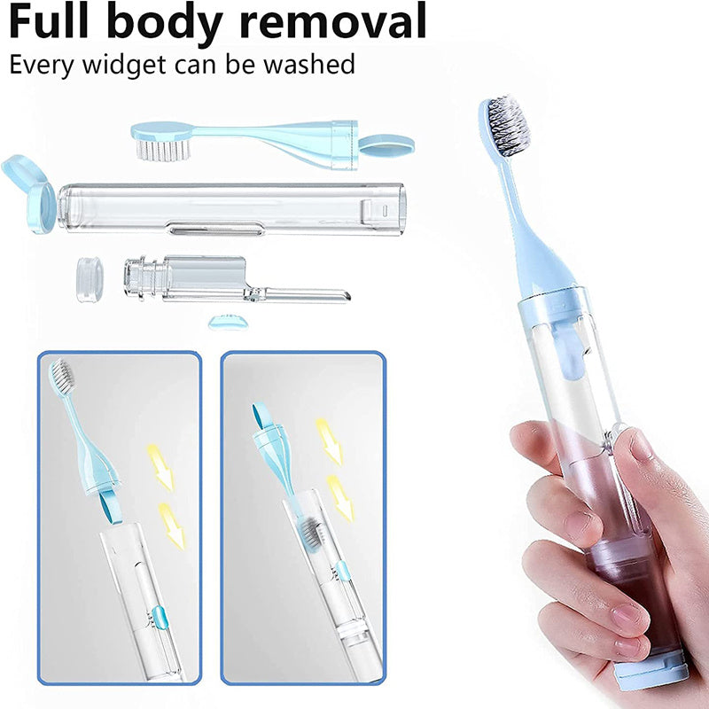 2Pcs Travel Toothbrush Kit with Foldable Toothpaste Container – Wise ...