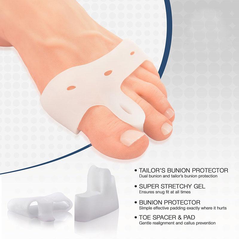 4pcs Soft Gel Deluxe Bunion Pad & Toe Spacer Pain Relief for Bunions ...