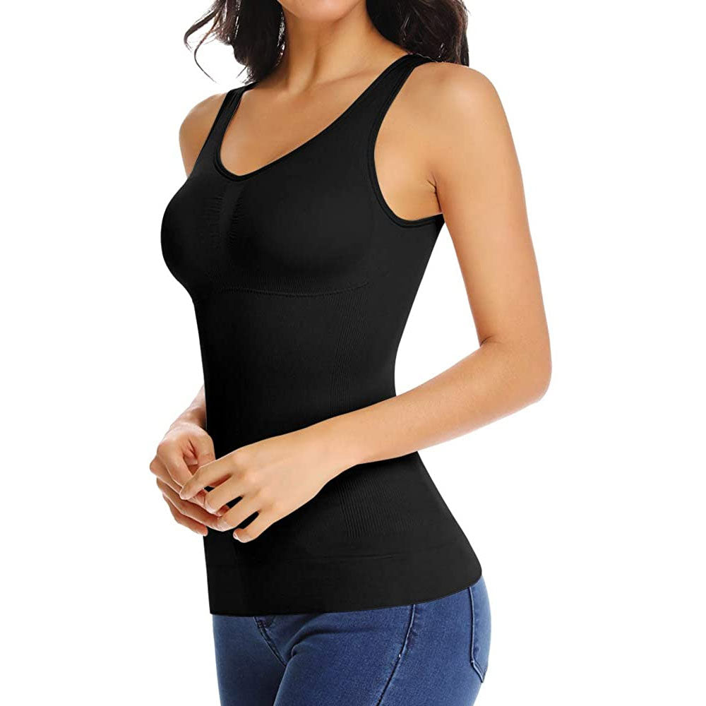 3 Packs Women Cami Shaper Tank Top with Built in Bra Removable – Wise ...