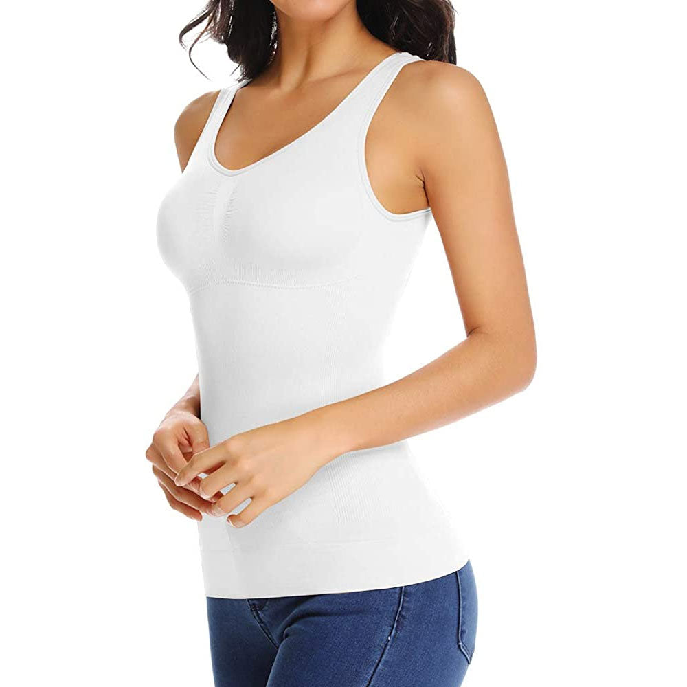 3 Packs Women Cami Shaper Tank Top with Built in Bra Removable – Wise ...