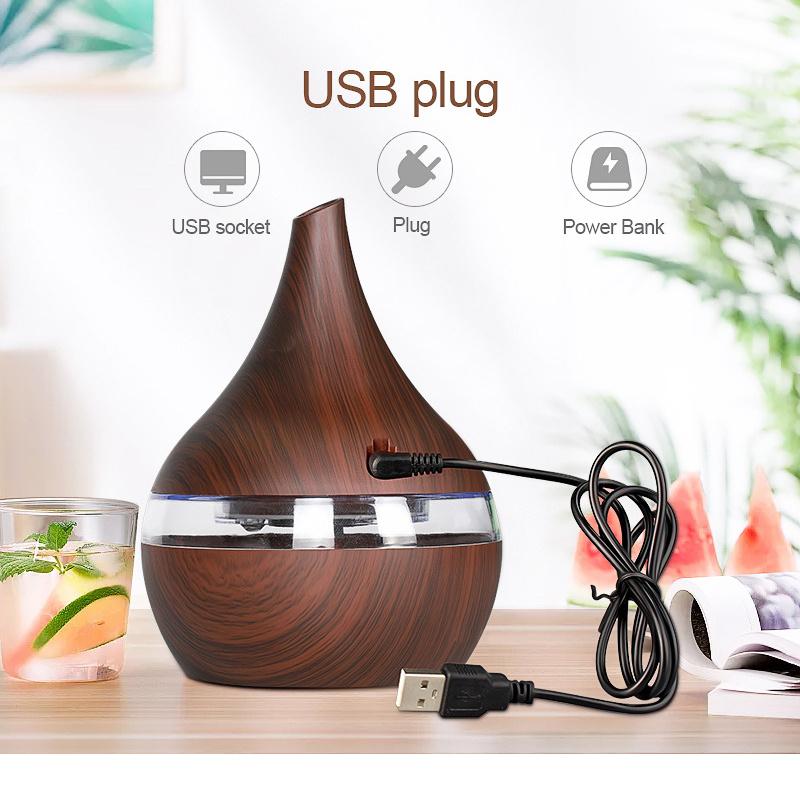 300ml USB Electric Essential Oil Diffuser Ultrasonic Mist Humidifier ...