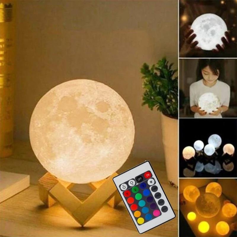 3D 16 Colors Space USB Moon Lamp – Wise Living NZ