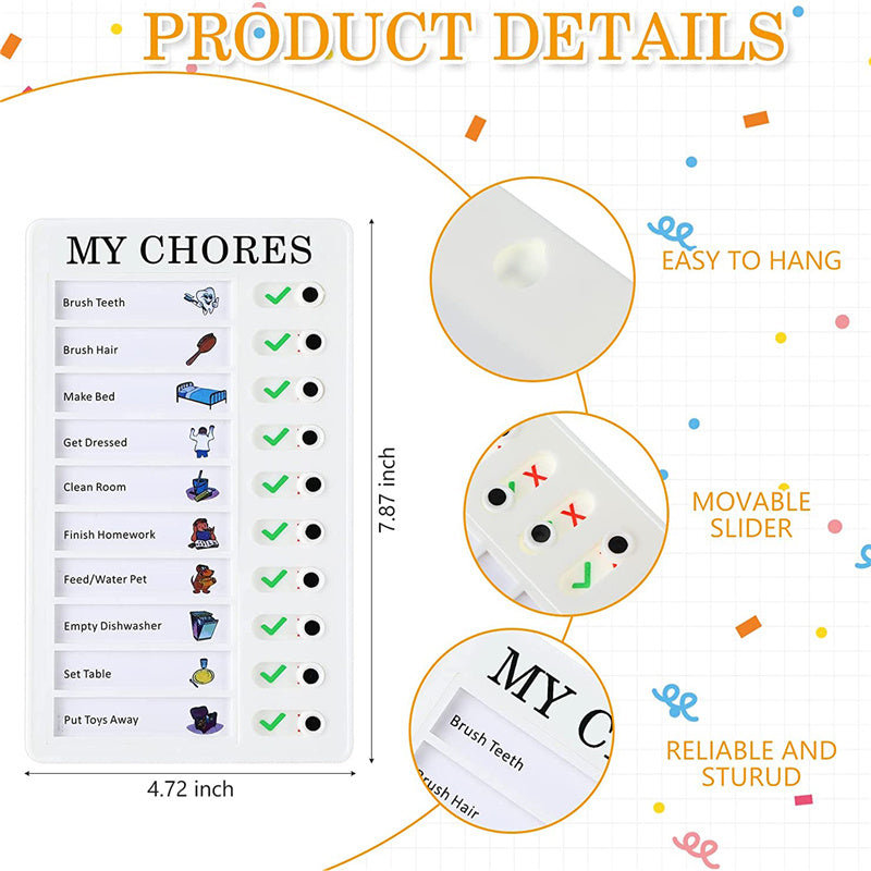 Chore Chart Plastic Checklist Board for Home Routine Planning – Wise ...