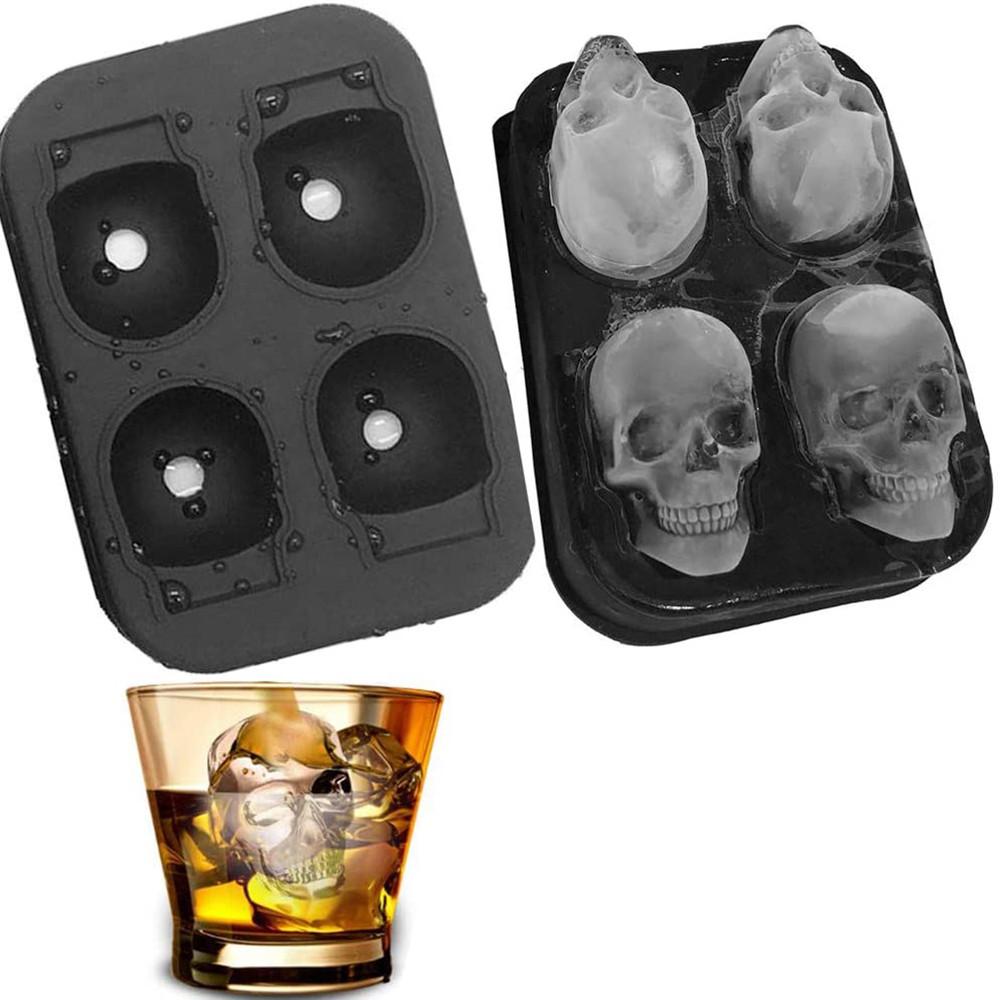 Silicone Skull Ice Cubes Trays 3D Skull Ice Cube Mold – Wise Living NZ