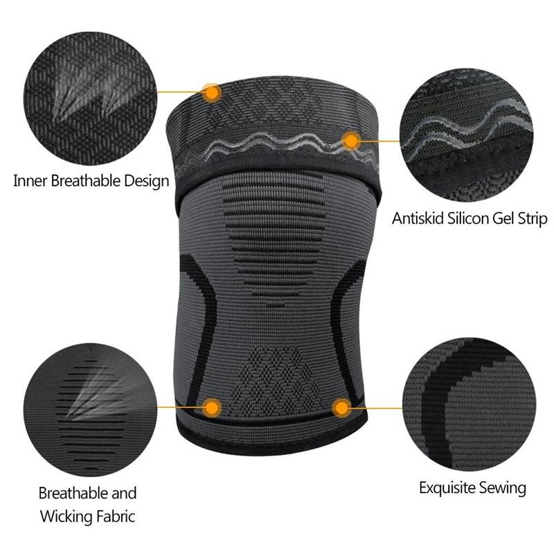 1 Pair of Athletics Knee Compression Brace Support for Running Jogging ...