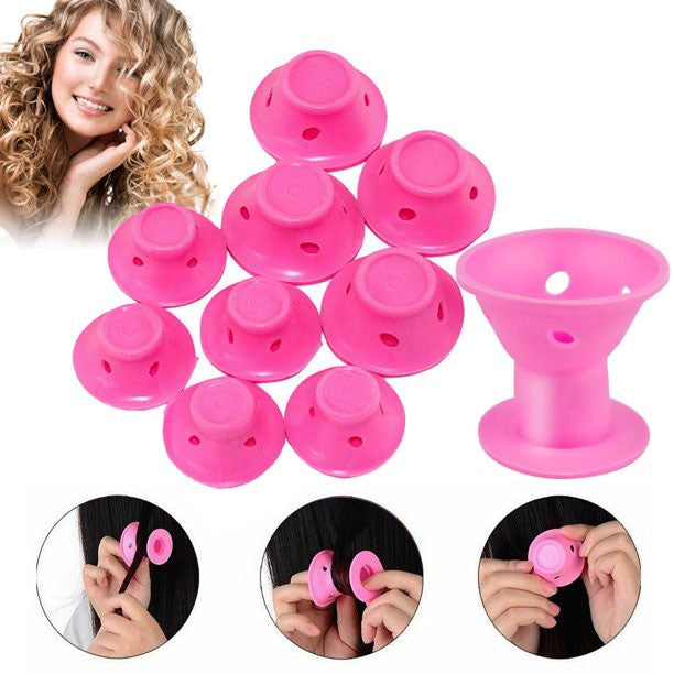 Soft Rubber Magic Hair Care Rollers No Heat No Clip Hair Curl Styling ...